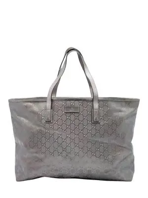Gucci Large Gg Imprimé Tote Bag - Silver