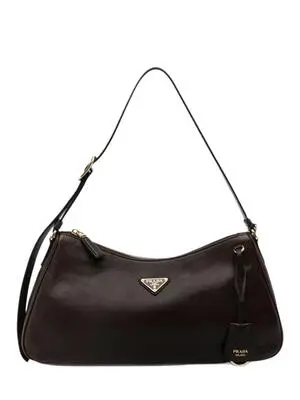 Prada Logo-plaque Shoulder Bag - Brown