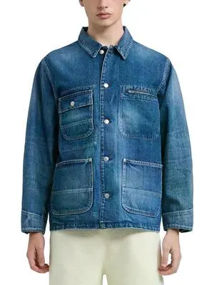 VOWELS Chore Bleached Denim Jacket - Blue