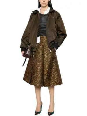 Prada Logo-plaque Bomber Jacket - Brown