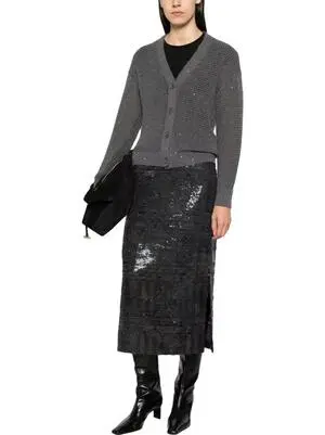 Peserico Sequin-embellished Cardigan - Grey