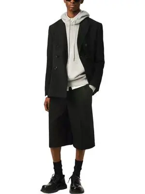 AMI Paris Large Elasticated Wool Bermuda Shorts - Black