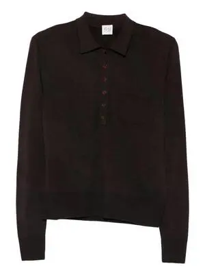 19.61 MILANO Button-down Polo Sweater - Brown