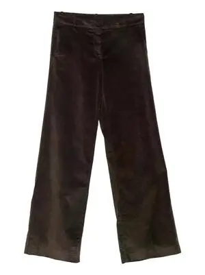 19.61 MILANO Velvet Wide-leg Trousers - Brown