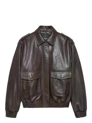 ARMA Leather Zip-up Jacket - Brown