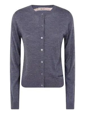 N°21 Button-fastening Knitted Cardigan - Grey