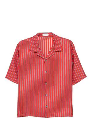 Versace Meandros-print Silk Shirt - Red