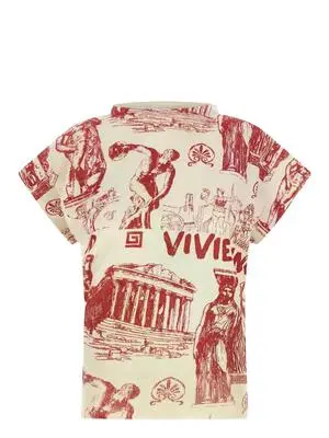 VIVIENNE WESTWOOD Justine Graphic-print Top - Neutrals