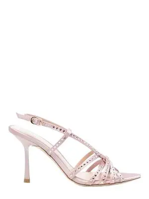 STUART WEITZMAN Embellished Strappy Stiletto Sandals - Pink