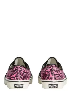 VANS Authentic Low Top Lace-up Sneakers With Graphic Detail - Black