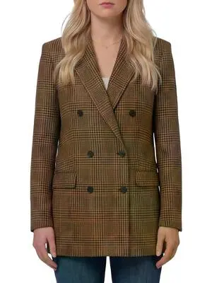 Tagliatore Jasmine Prince Of Wales-check Blazer - Brown