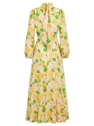 Saloni Jaclyn Floral-print Maxi Dress - Yellow