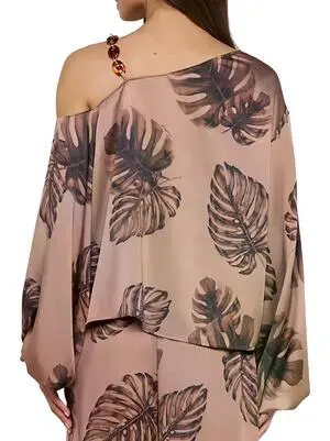 L'Agence Asami One-shoulder Blouse - Brown