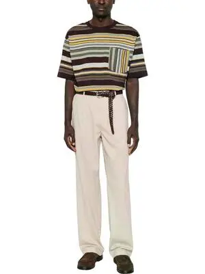 LES DEUX Pleated Straight-leg Trousers - Neutrals