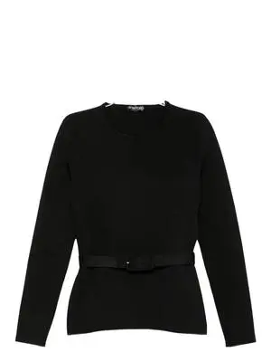 TOM FORD Belted Long-sleeve Sweater - Black