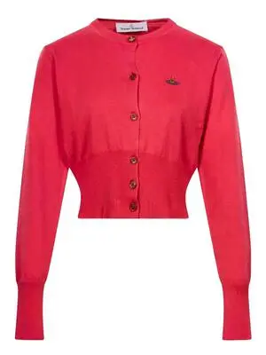 VIVIENNE WESTWOOD Orb-embroidered Cropped Cardigan - Red