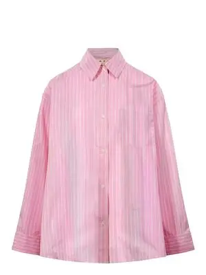 Marni Vertical Stripe Chest Pocket Shirt - Pink