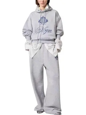 MSGM Logo-print Drawstring Hoodie - Grey