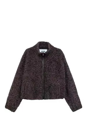 MSGM Logo-patch Bouclé Jacket - Brown