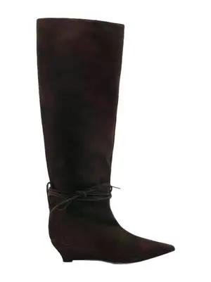 ODISSI Lace-up Wedge-heel Boots - Brown