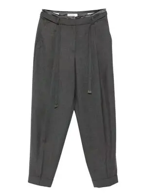 Peserico Pleated Belted Trousers - Grey