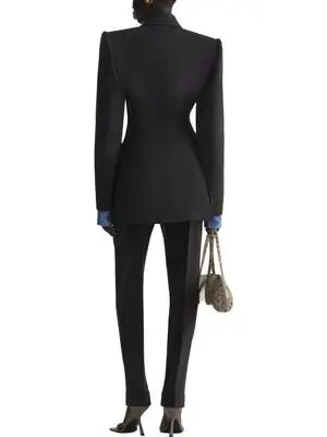 MUGLER Twisted Double Breasted Jacket - Grey