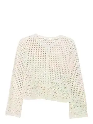 FRAME Crochet Knit Cardigan - Neutrals