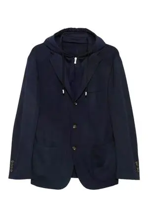 Eleventy Hooded Wool Jacket - Blue