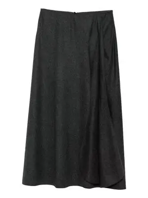 Giorgio Armani Asymmetric Draped Midi Skirt - Grey