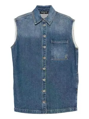 Patrizia Pepe Sleeveless Denim Shirt - Blue