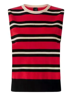 Pinko Striped Knitted Vest - Red