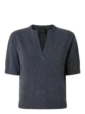 Pinko Short-sleeve V-neck Sweater - Grey