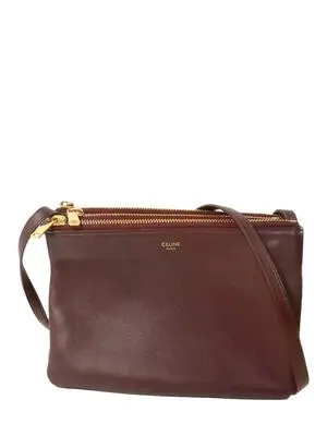 Celine Trio Logo-detail Shoulder Bag - Red