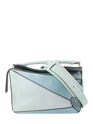 Loewe Puzzle Panelled Shoulder Bag Blue