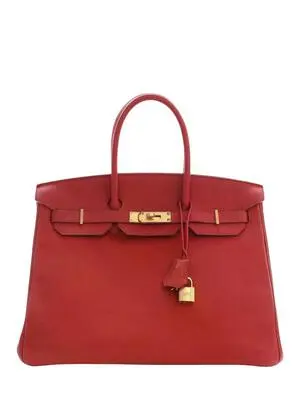 Hermès 2015 Togo Birkin Retourne 35 Handbag - Red