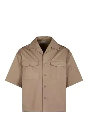 Balenciaga Short-sleeve Flap-pocket Shirt - Neutrals