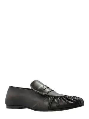 ALOHAS Aven Ruched Leather Loafers - Brown