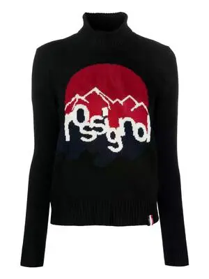Rossignol Intarsia-knit Roll Neck Jumper - Black