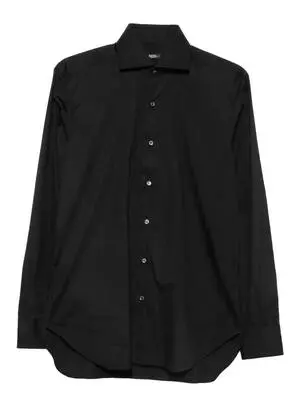 BARBA NAPOLI Spread-collar Long-sleeve Shirt - Black