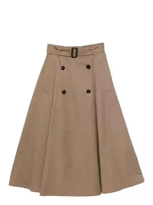 Burberry Double-breasted Belted Skirt - Neutrals