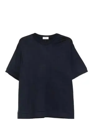 PAOLO PECORA Ribbed-trim Short-sleeve T-shirt - Blue