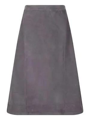 Labo.art Elasticated Waist Cotton Midi Skirt - Grey