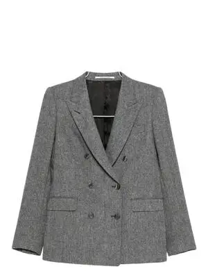 Tagliatore Herringbone Double-breasted Jacket - Grey