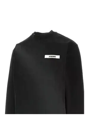 Jacquemus Gros Grain Logo-patch Sweater - Black