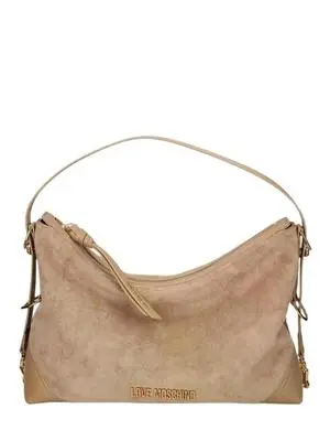 Moschino Logo-appliqué Shoulder Bag Neutrals
