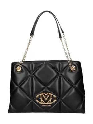Moschino Logo-plaque Shoulder Bag - Black