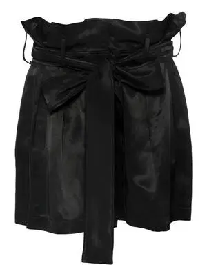 JIJIL Paperbag-waist Belted Shorts - Black
