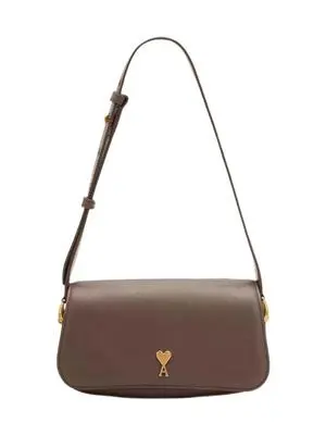 AMI Paris Cowhide-leather Paris Paris Shoulder Bag - Brown