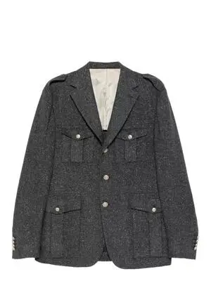 Eleventy Epaulette-detail Jacket - Grey