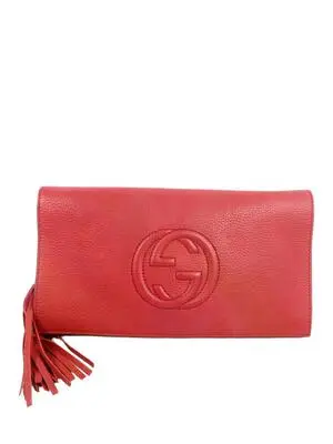 Gucci Soho Tassel Clutch Bag - Red